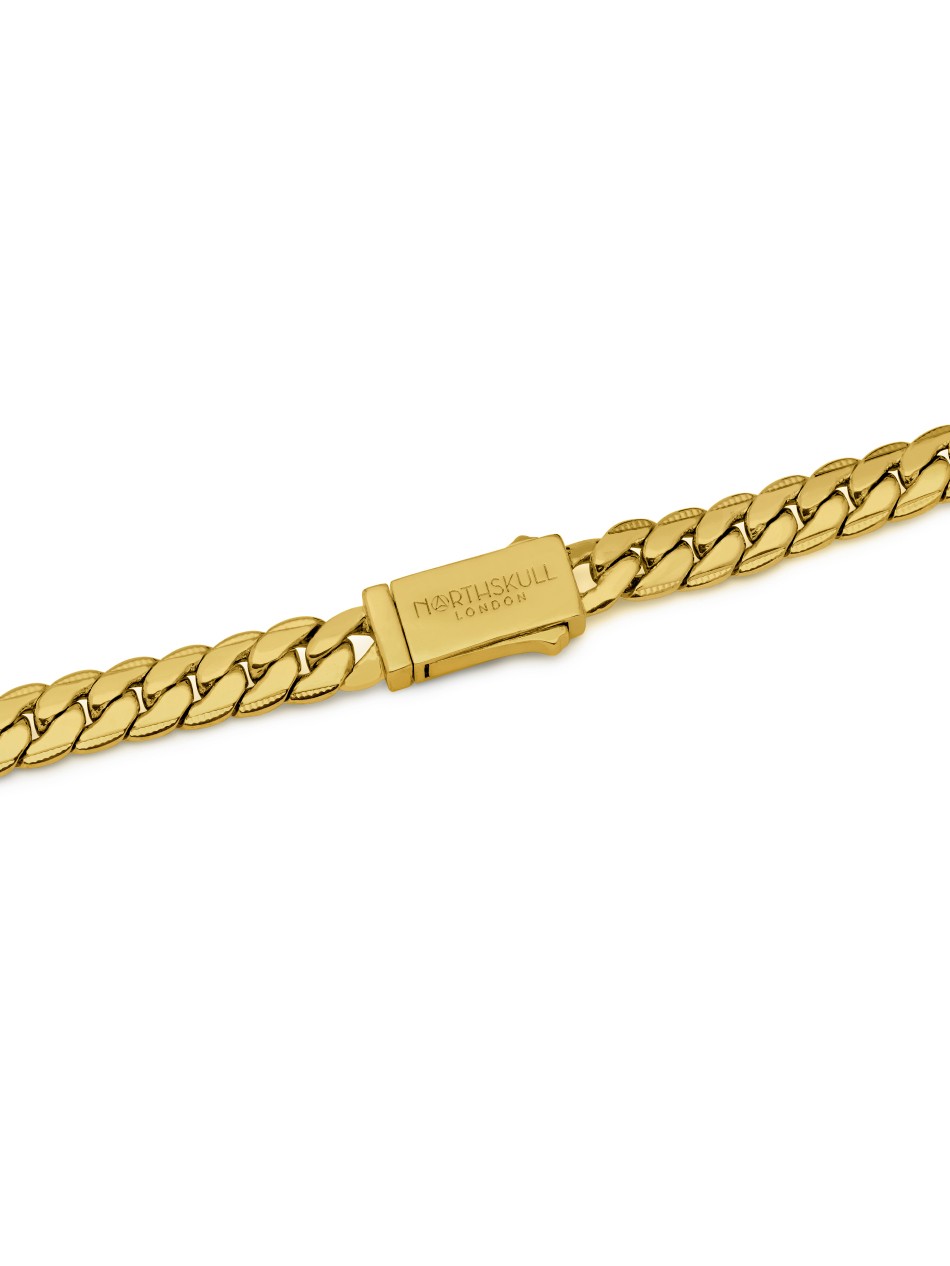 Flat Curb Chain Necklace in Gold