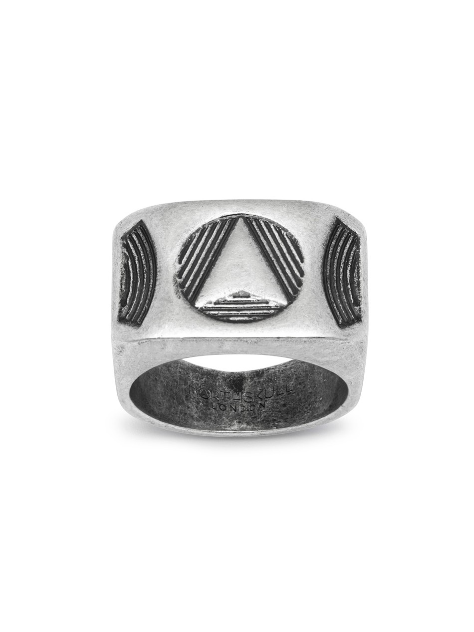 Kinetic Ring in Aged Silver, Mens Silver Kintetic Ring
