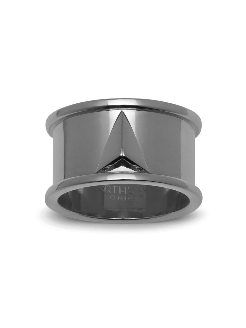 Insignia Ring in Gunmetal Black, Luxury Gunmetal Insignia Ring
