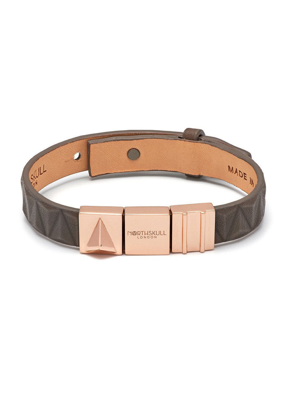 Grey & Rose Gold Inverted Pyramids Bracelet - AW16