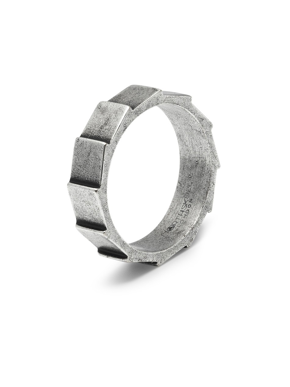 Layers Ring in Aged Silver