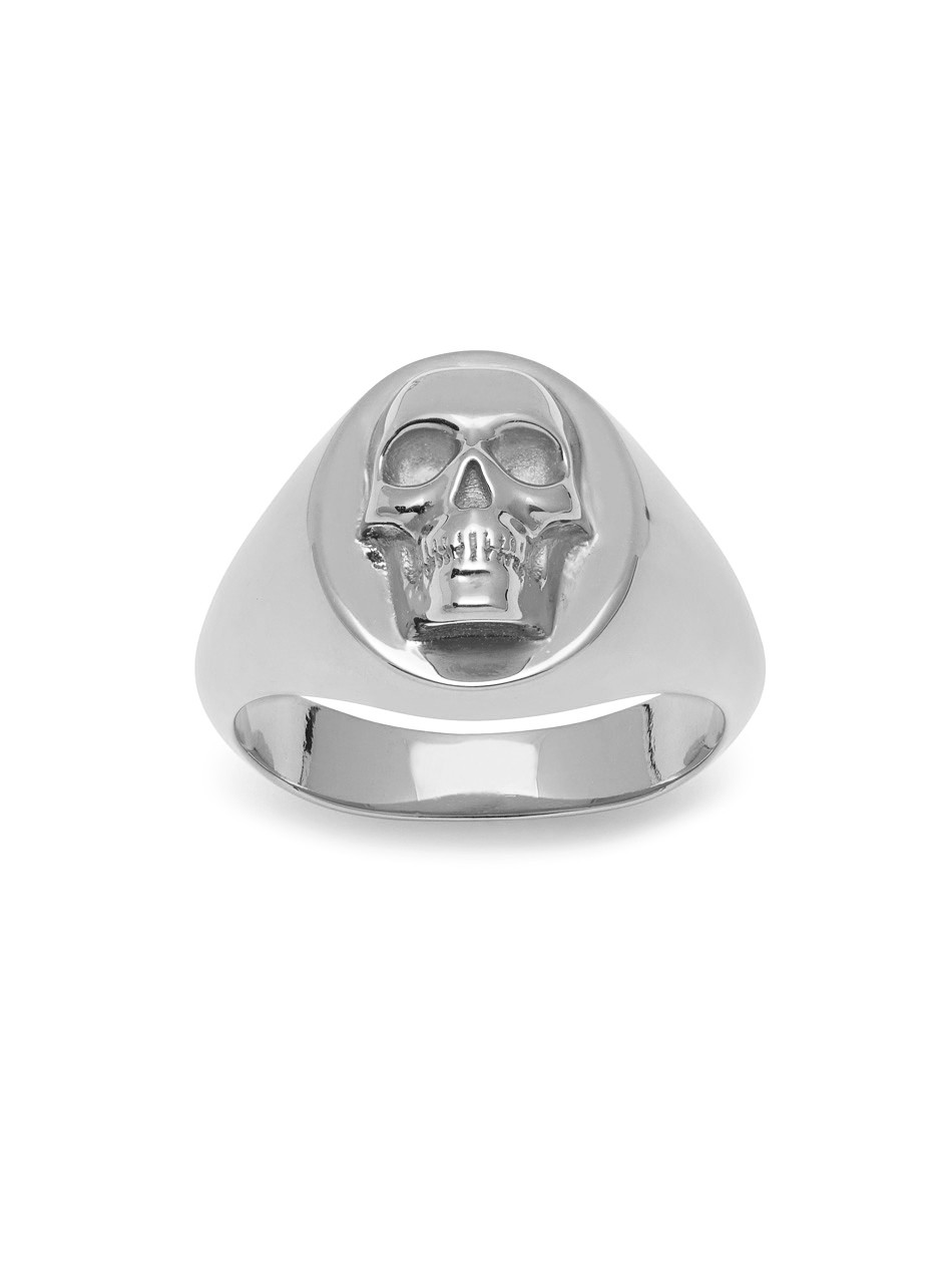 Atticus Skull Signet Ring in Silver