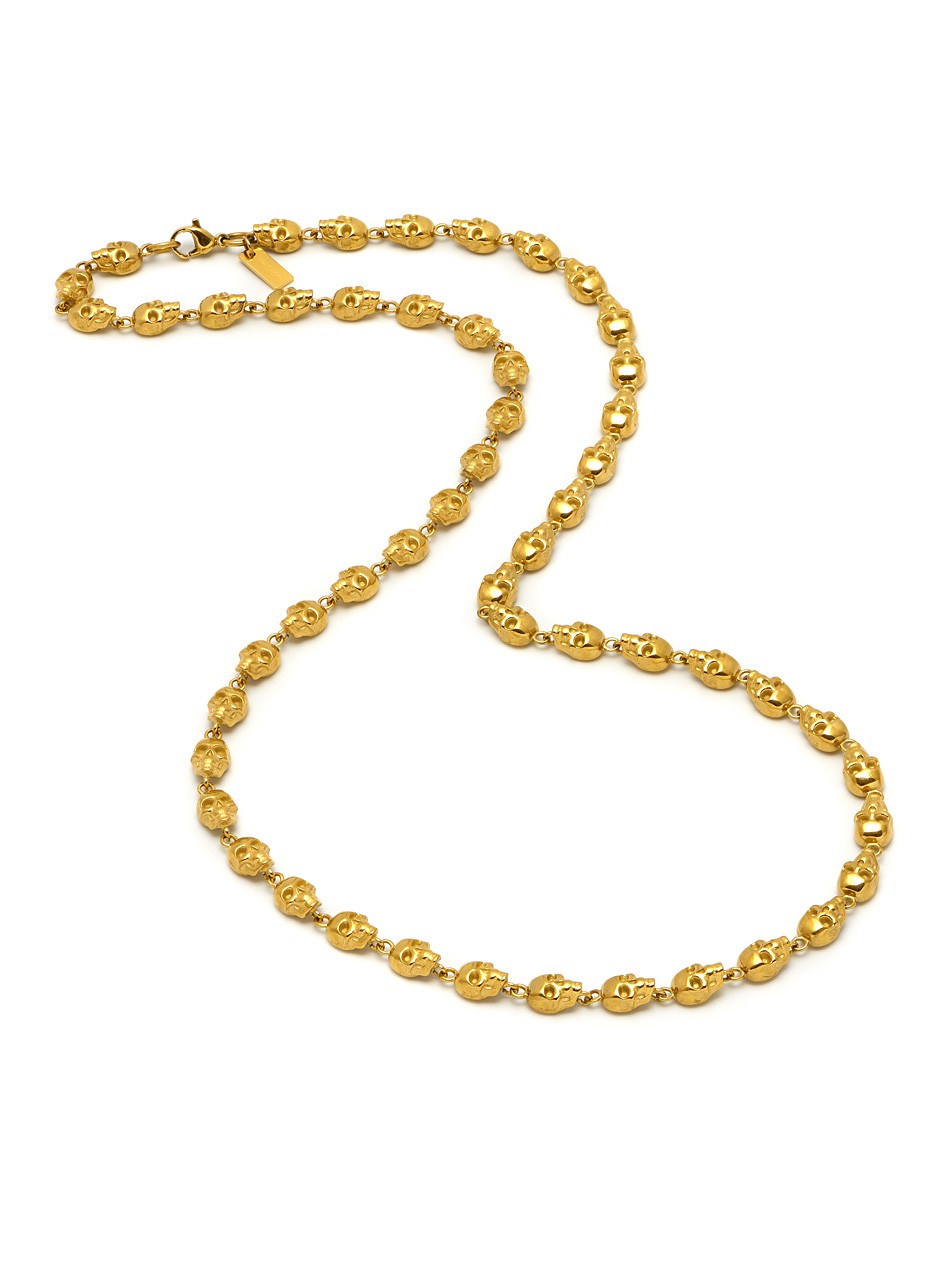Atticus Skull Chain Necklace in Gold