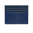 Blue Python Leather Card Holder